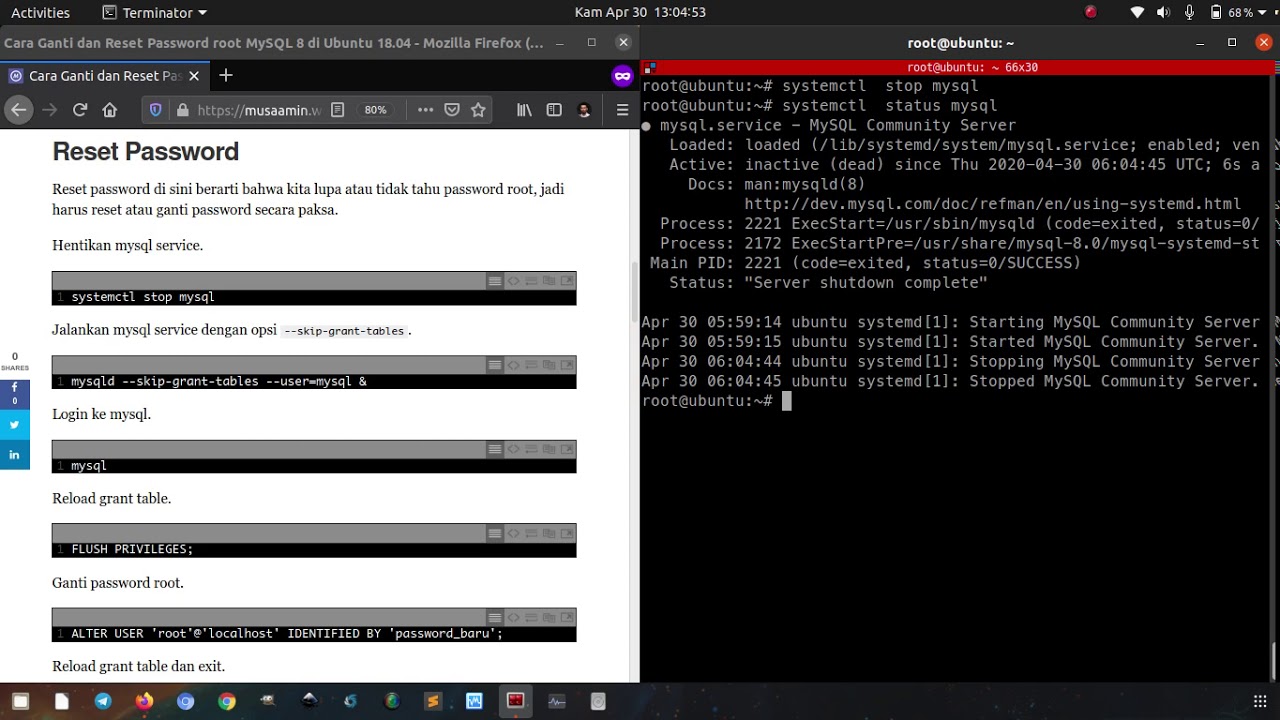 How to Change and Reset MySQL 8 Root Password on Ubuntu 18.04 • Musa Amin how-to-change-and-reset-mysql-8-root-password-on-ubuntu-18-04-musa-amin
