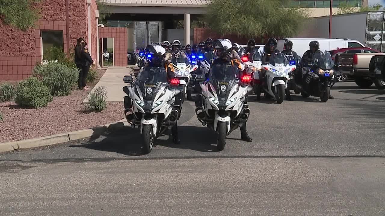 Tucson law enforcement procession for Officer Adam Buckner - YouTube