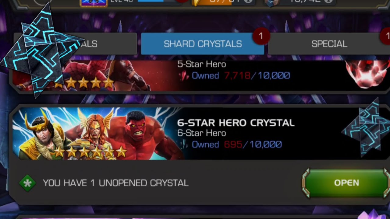 6 star hero crystal opening mcoc - YouTube