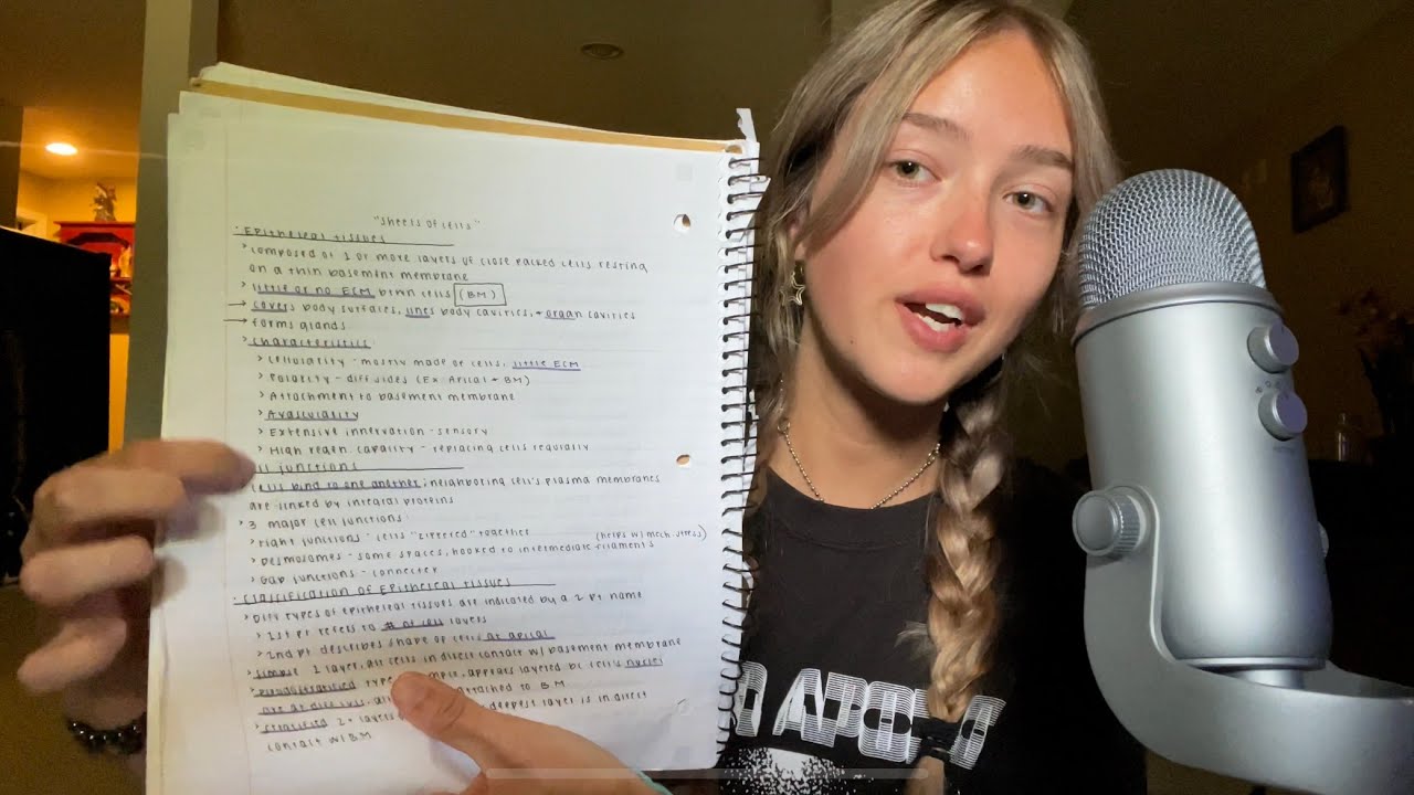 First ASMR Video! Reading Anatomy Notes: Epithelial tissue. - YouTube