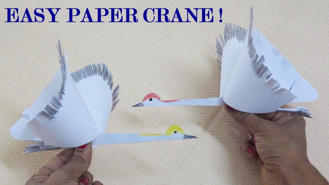 Easy & DIY Paper Crane Tutorial !! How To Make a Crane from One Sheet ...