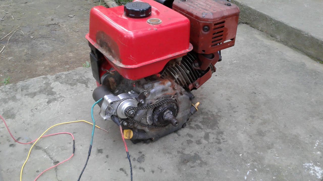 homemade Electric Starter for Gasoline Engine - YouTube