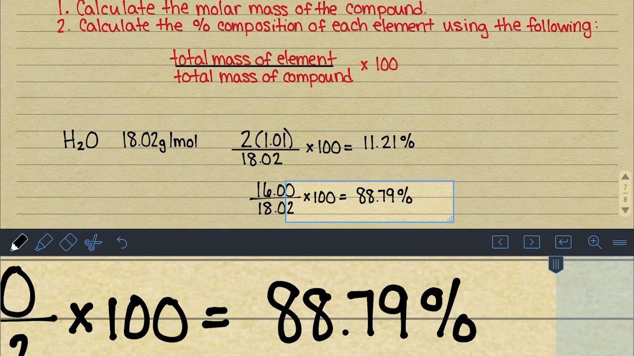 Calculating the Percent Composition of an Element in a Compound. - YouTube