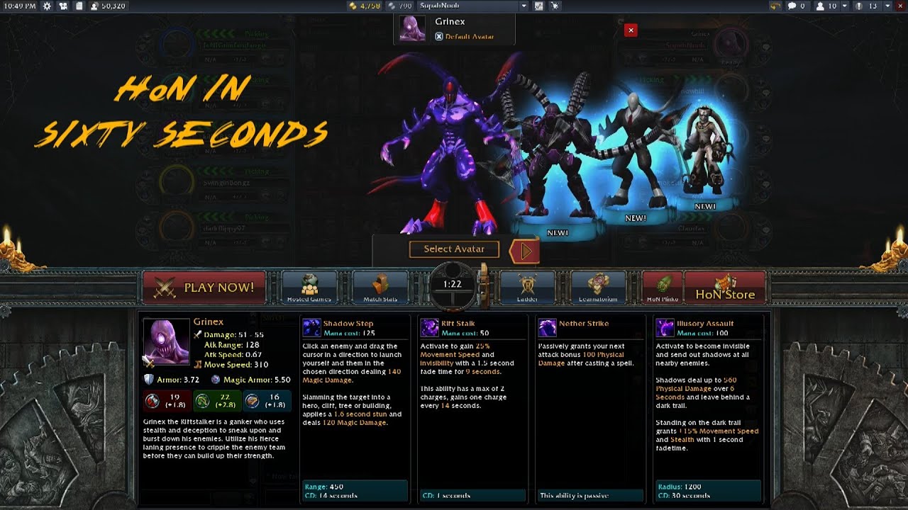 HoN in Sixty Seconds - Grinex - YouTube