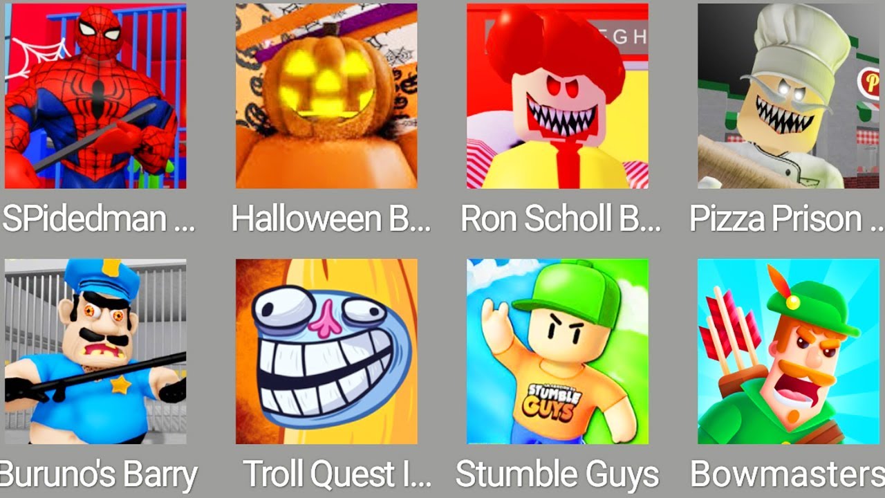 Spiderman Prison,Roblox,Run From The Pony Factory,Ron School Barry's ...