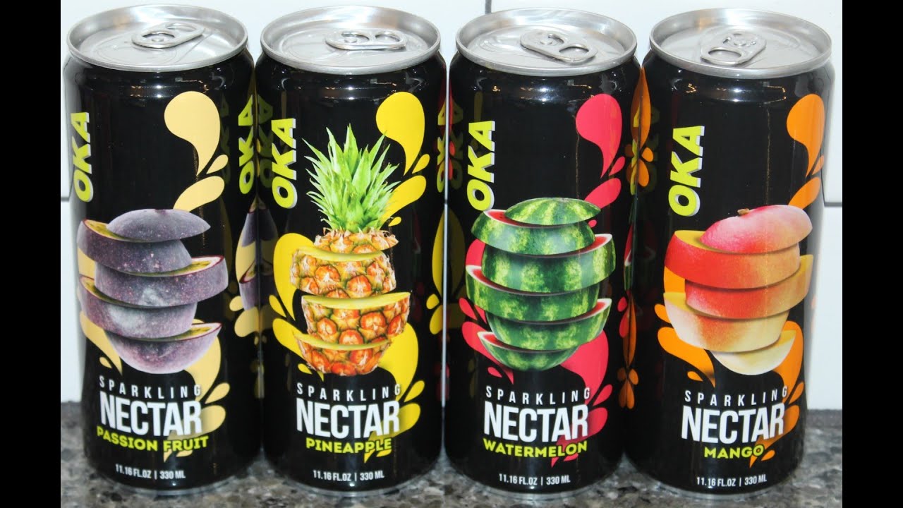 OKA Sparkling Nectar: Passion Fruit, Pineapple, Watermelon & Mango ...