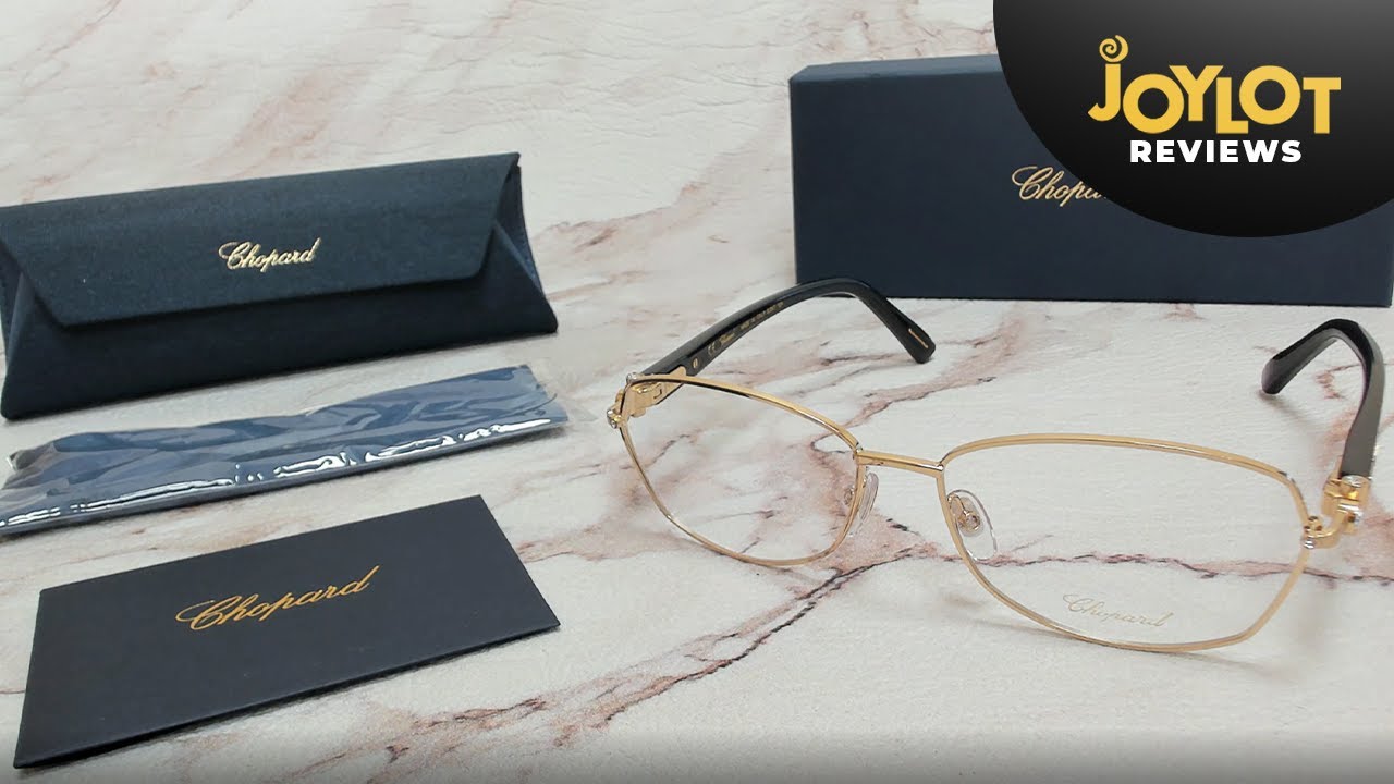 Chopard Eyeglasses Model-VCHD14S Color-0300 Gold 23KT/Black - YouTube