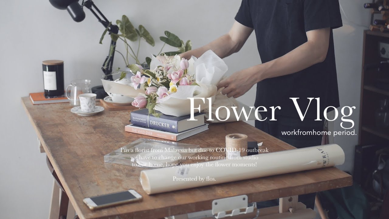 Flower Vlog | Florist Diary & Making flower bouquet at home. - YouTube