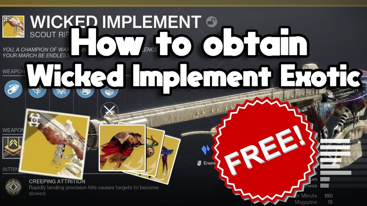 How to get Wicked Implement Exotic Easy Guide - YouTube