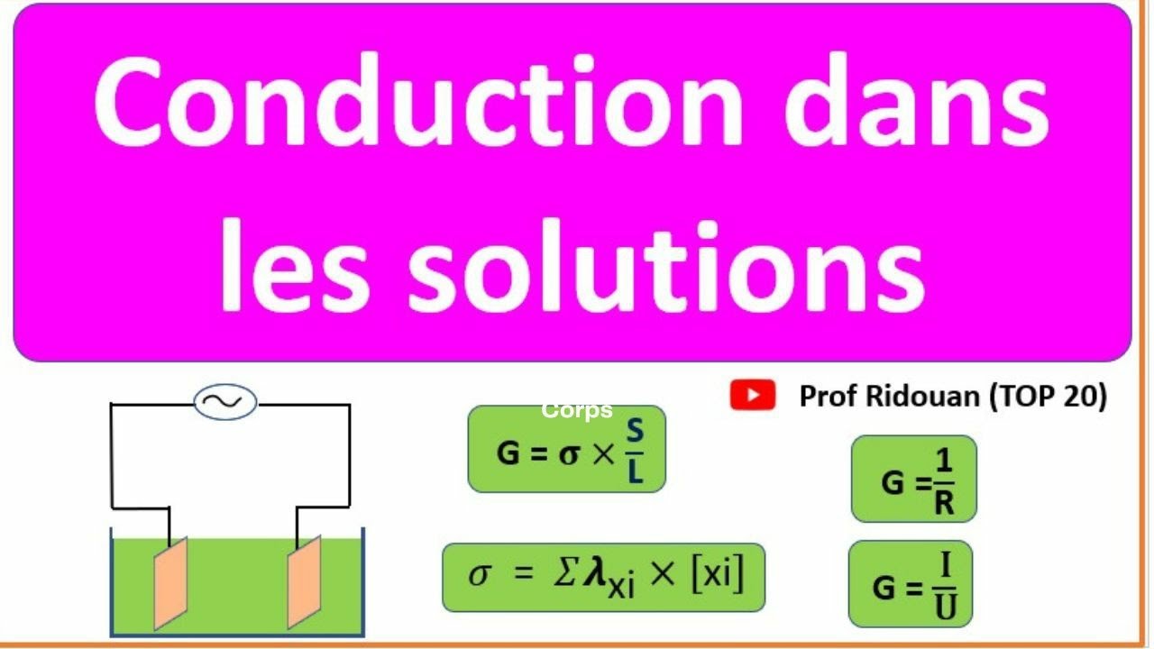 conductance et conductivité des solutions premier Bac SM et Sx - YouTube