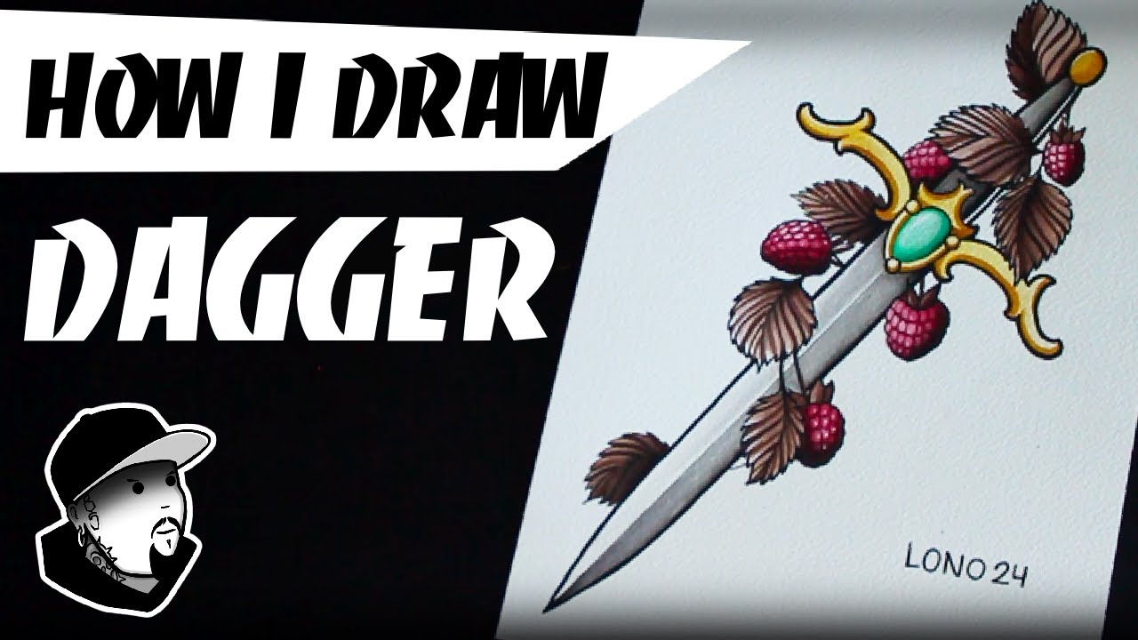 HOW I DRAW DAGGER | Neo Traditional TATTOO Design - YouTube
