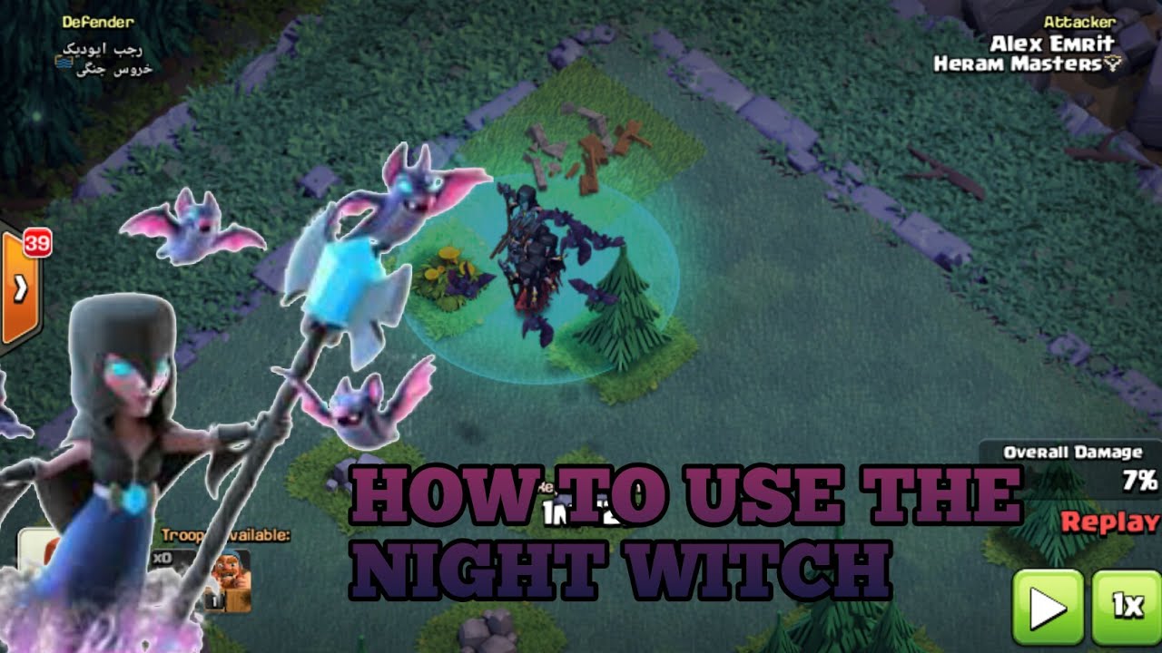 How to use the Night Witch in clash of clans - YouTube