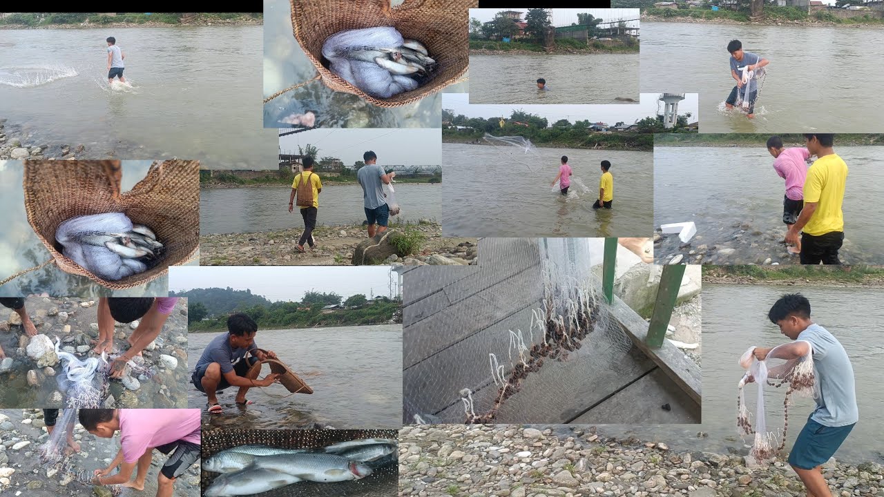 Net fishing video - traditional net fishing in pare river || Arunachal ...