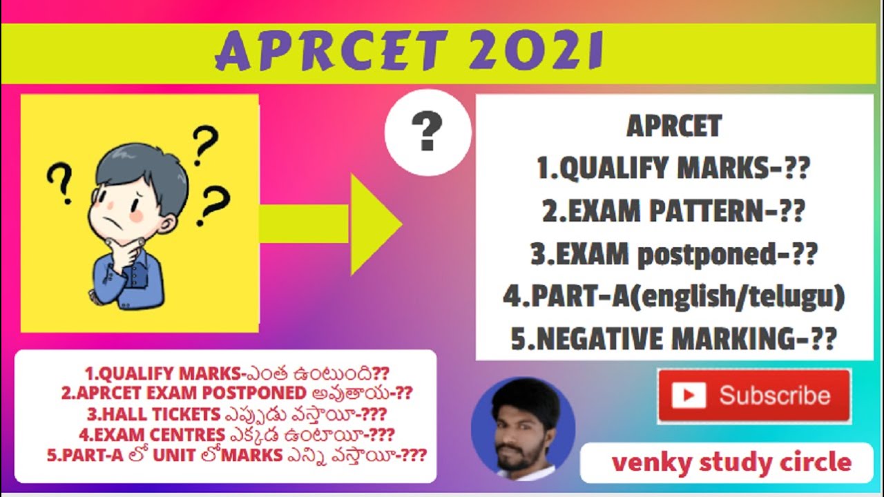 APRCET 2021- Qualifing Marks,Exam Pattern- Important Instructions # ...