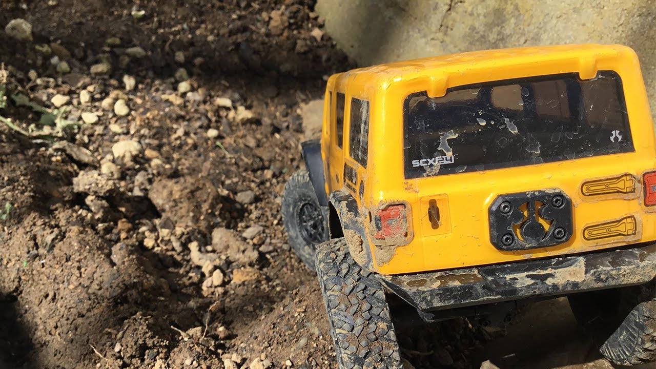 SCX24 Rock Crawling Homemade Track Montage - YouTube