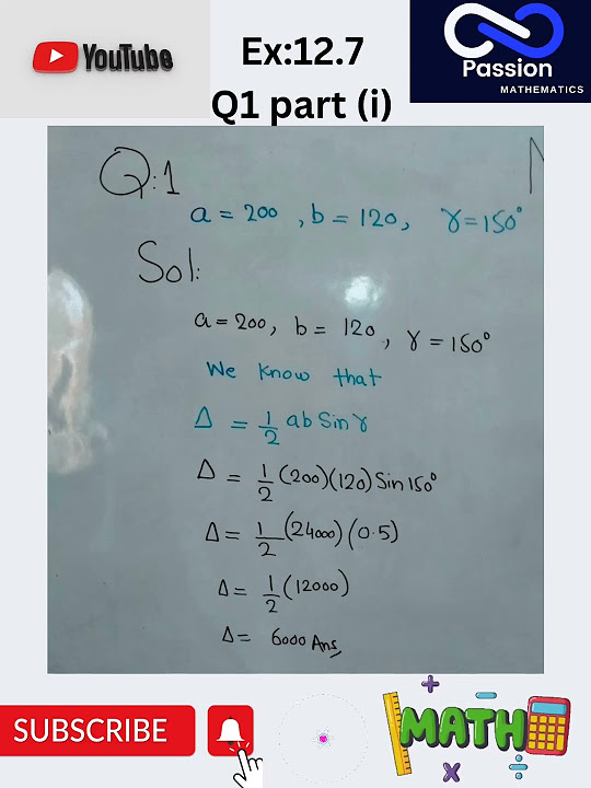 ||First year math Ex 12.7 Q1 part (I)|| #fsc#mathchallenge #ics #icsmathpart1 - YouTube