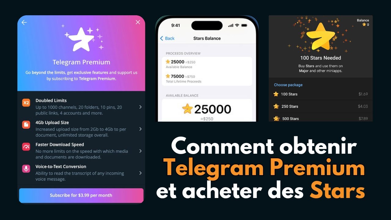 Comment obtenir Telegram Premium et acheter des Stars - YouTube