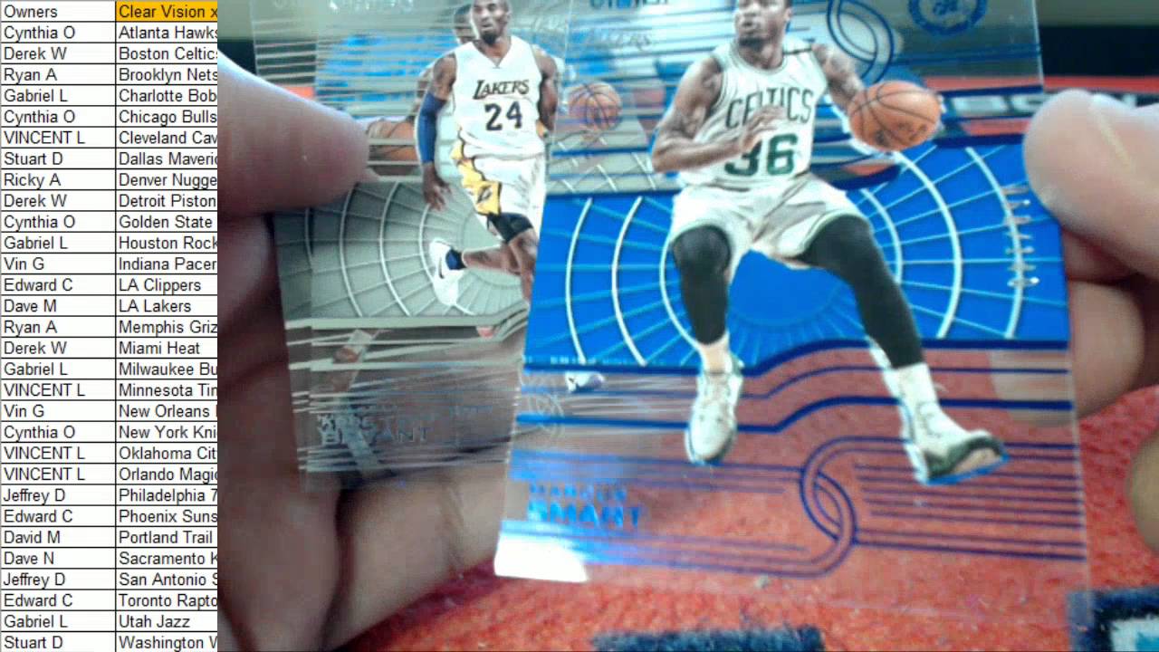 201516 Panini Clear Vision Basketball Hobby 4 Box Pick Your Team Pick ...