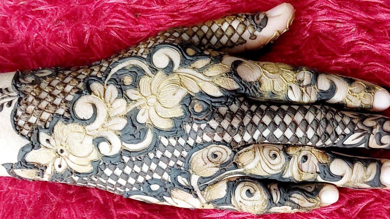 full hand lotus flower mehndi | dark shade mehndi design | latest 3D ...