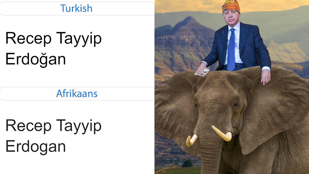 Recep Tayyip Erdoğan in different languages meme - YouTube