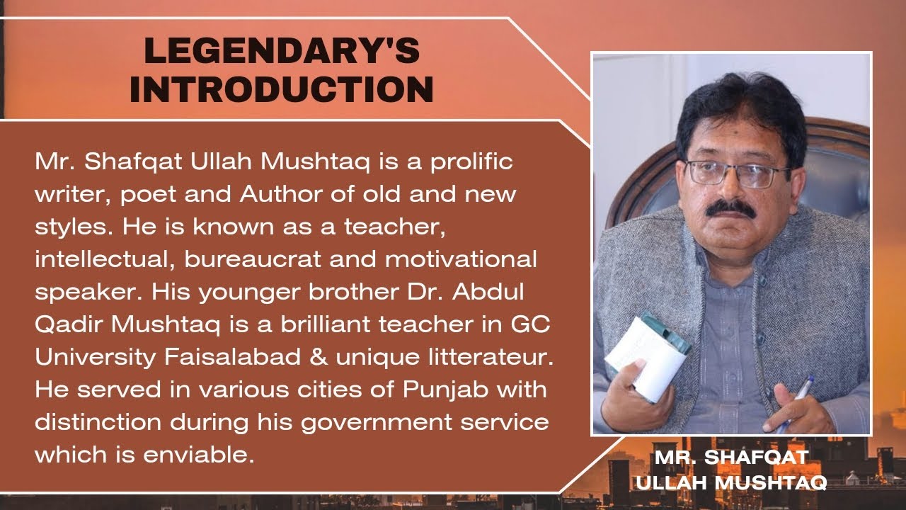Mr. Shafqat Ullah Mushtaq - YouTube