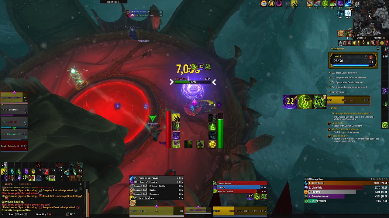 World of Warcraft | Tanking a Mythic + Underrot +4! | The third boss ...