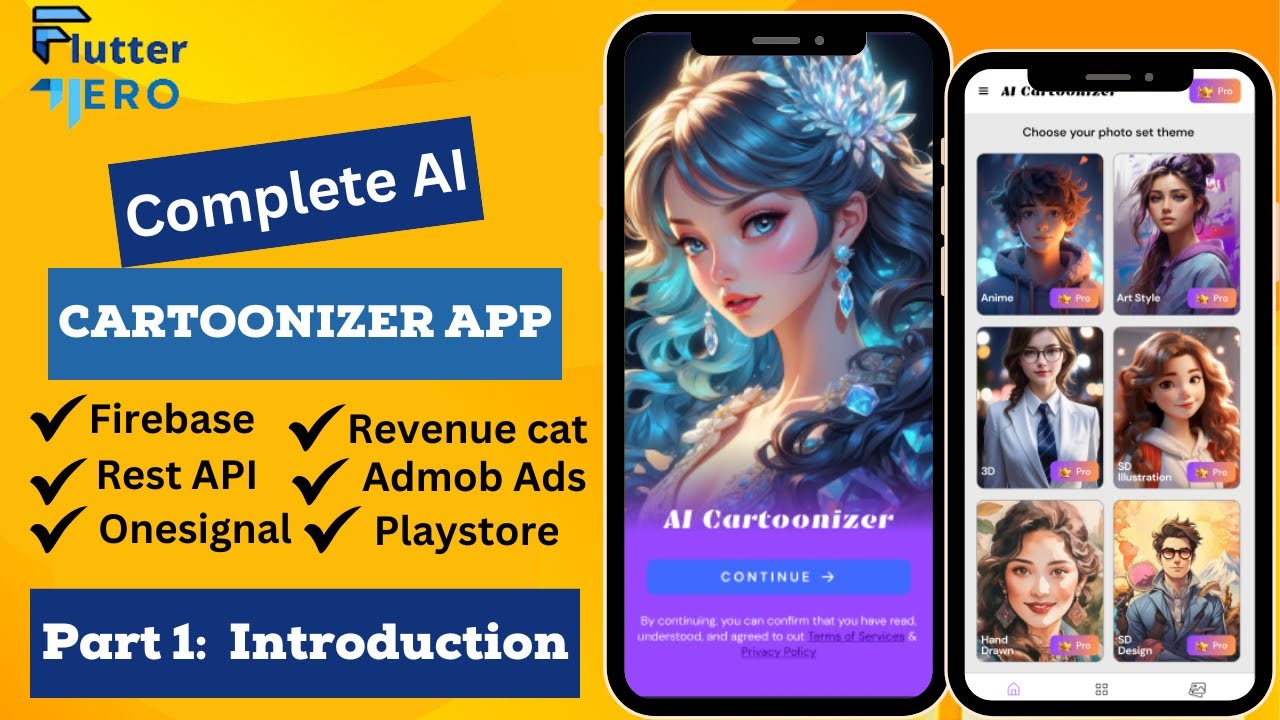 AI Cartoonizer App in Flutter, Firebase, Rest Api | Build and Publish Your AI Cartoonizer App ...
