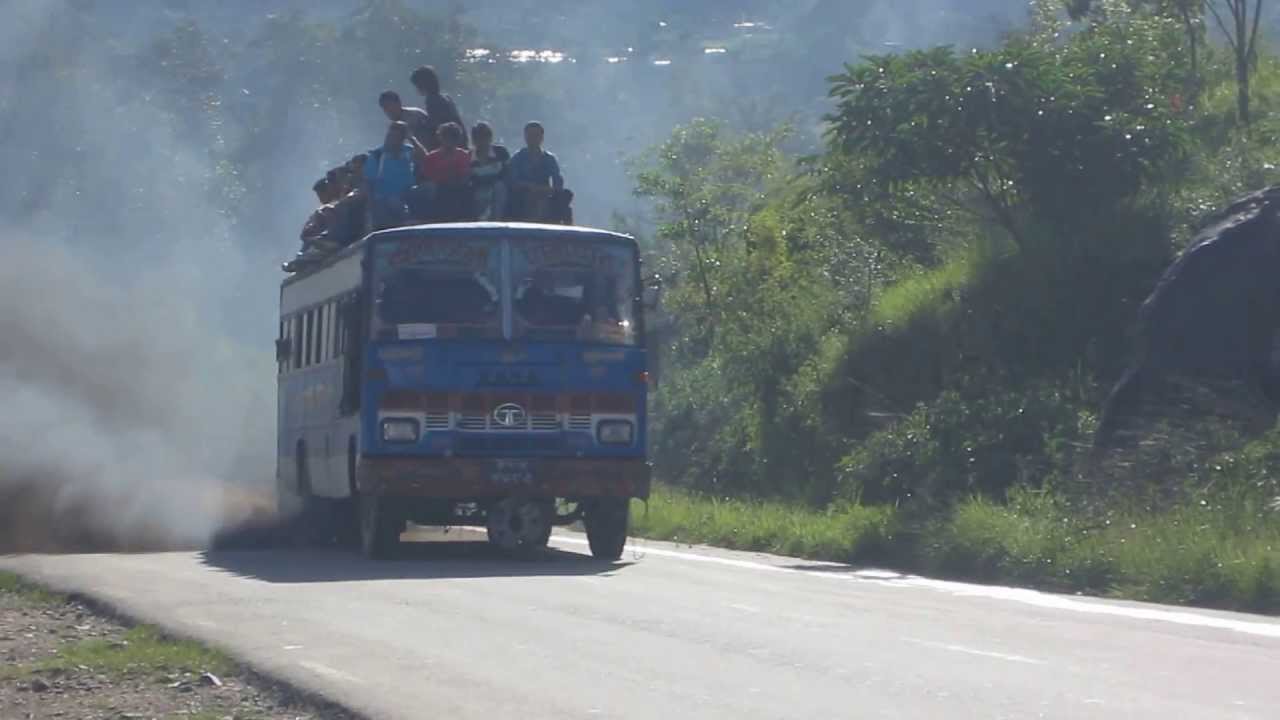 Smoke from bus polluting the freshness of Chobhar. - YouTube