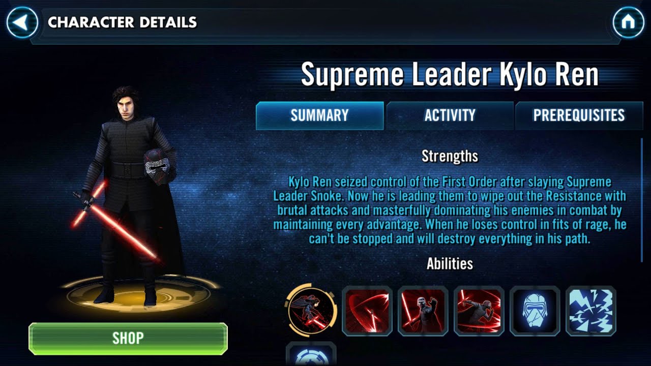 Supreme Leader Kylo Ren Tiers 1-3 Guide - YouTube