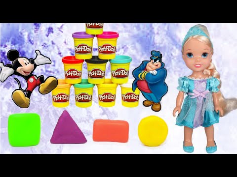 Disney's Frozen Elsa Learn Shapes and Colors with Play Doh - YouTube