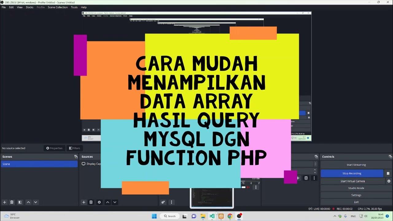Cara Mudah Menampilkan Data Array Hasil Query MySQL dgn Function PHP - YouTube