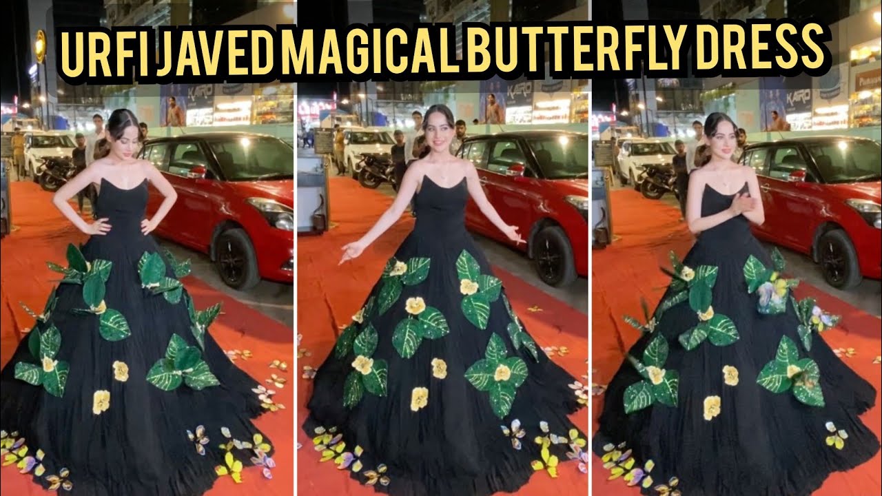 Urfi Javed Butterfly Dress, Urfi Javed Unique Magical Outfit, Urfi ...