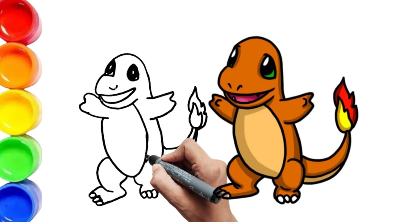 Easy Pokemon charmander drawing (step by step) how to draw pokemon ...
