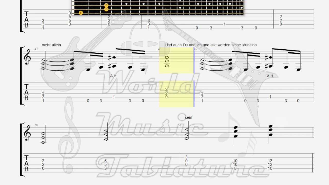 Die Ärzte Friedenspanzer GUITAR TAB - YouTube