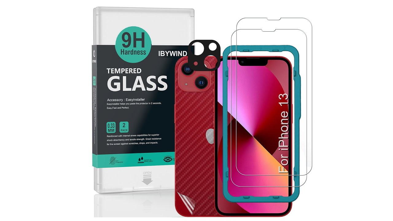 iPhone 13 (6.1'') Tempered glass ibywind Protector With Easy Install ...
