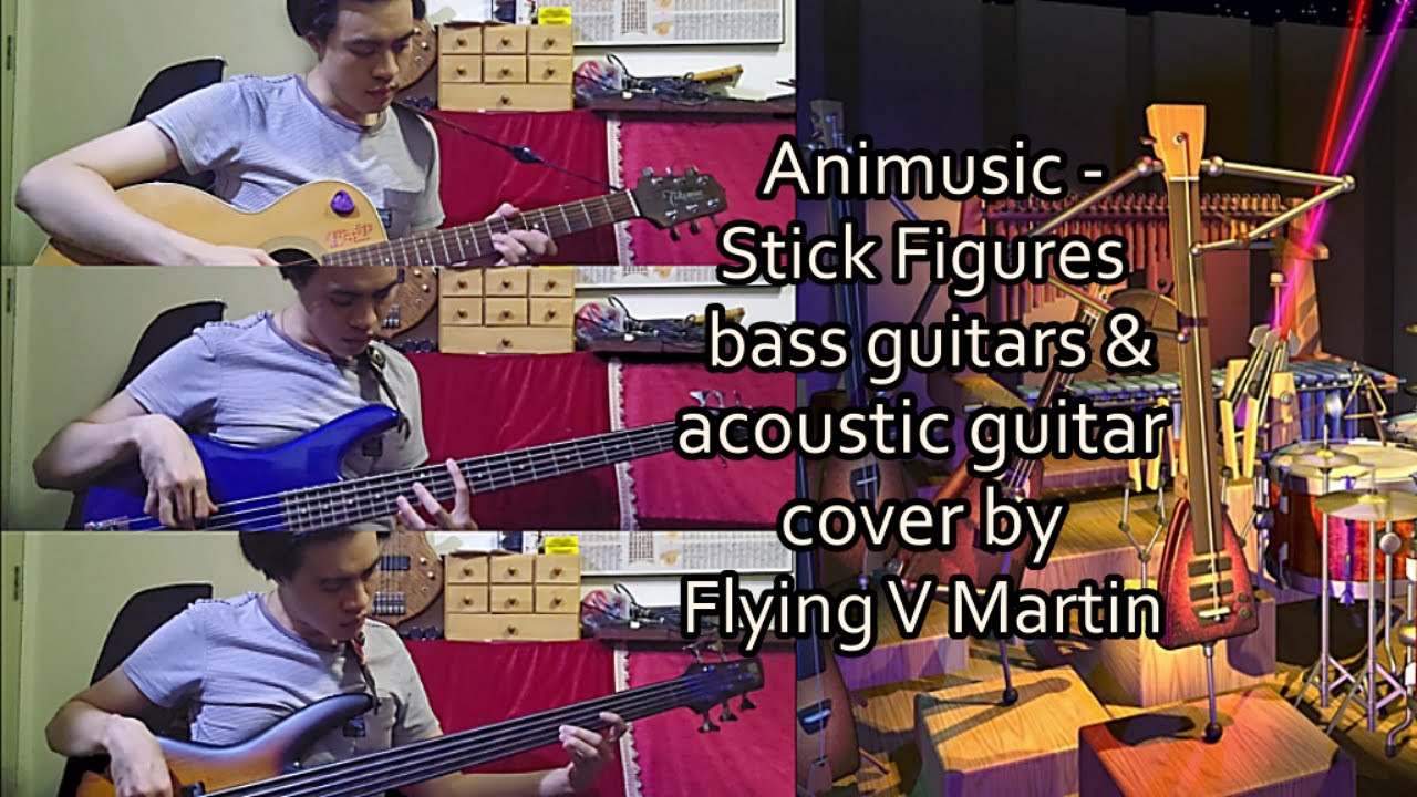 Animusic - Stick Figures | Bass & Acoustic Guitars Cover by Flying V ...