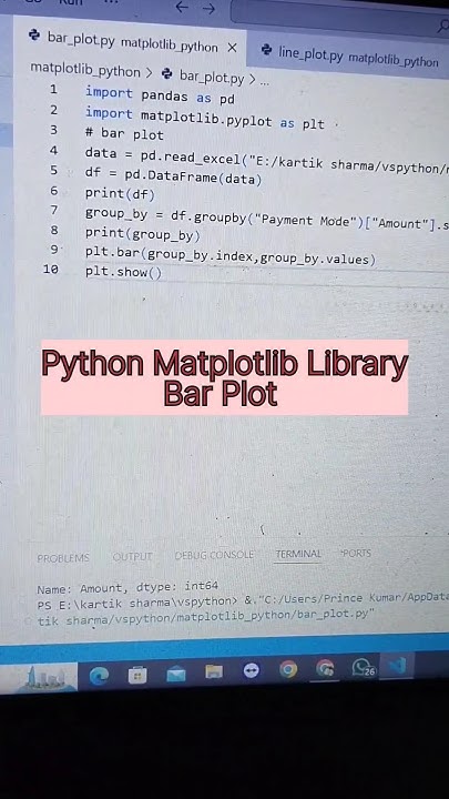 Python Matplotlib Library|Bar Plot 📊#shorts #youtubeshorts #trending #viralvideo #python # ...