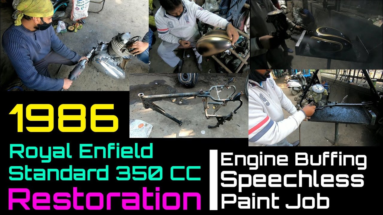 Old Model Bullet Restoration In Mayapuri || Old Bullet 1986 Model Paint ...