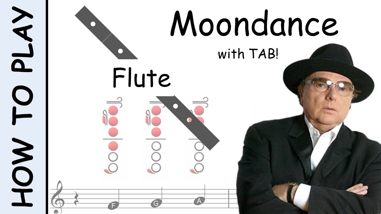 How to play Moondance on Flute | Sheet Music with Tab - YouTube