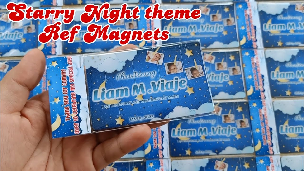PERSONALIZED REF MAGNETS STARRY NIGHT THEME/ HOW TO MAKE REF MAGNETS ...