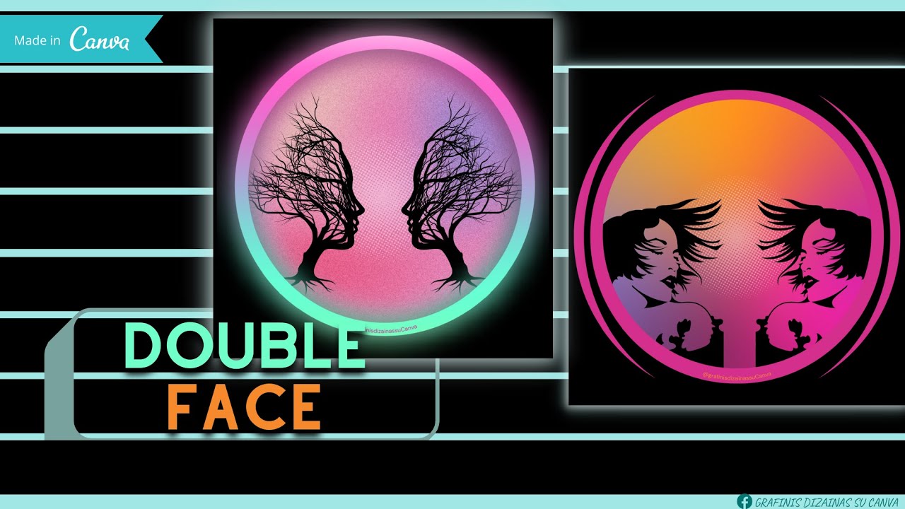 How to do the DOUBLE FACE EFFECT with CANVA - YouTube