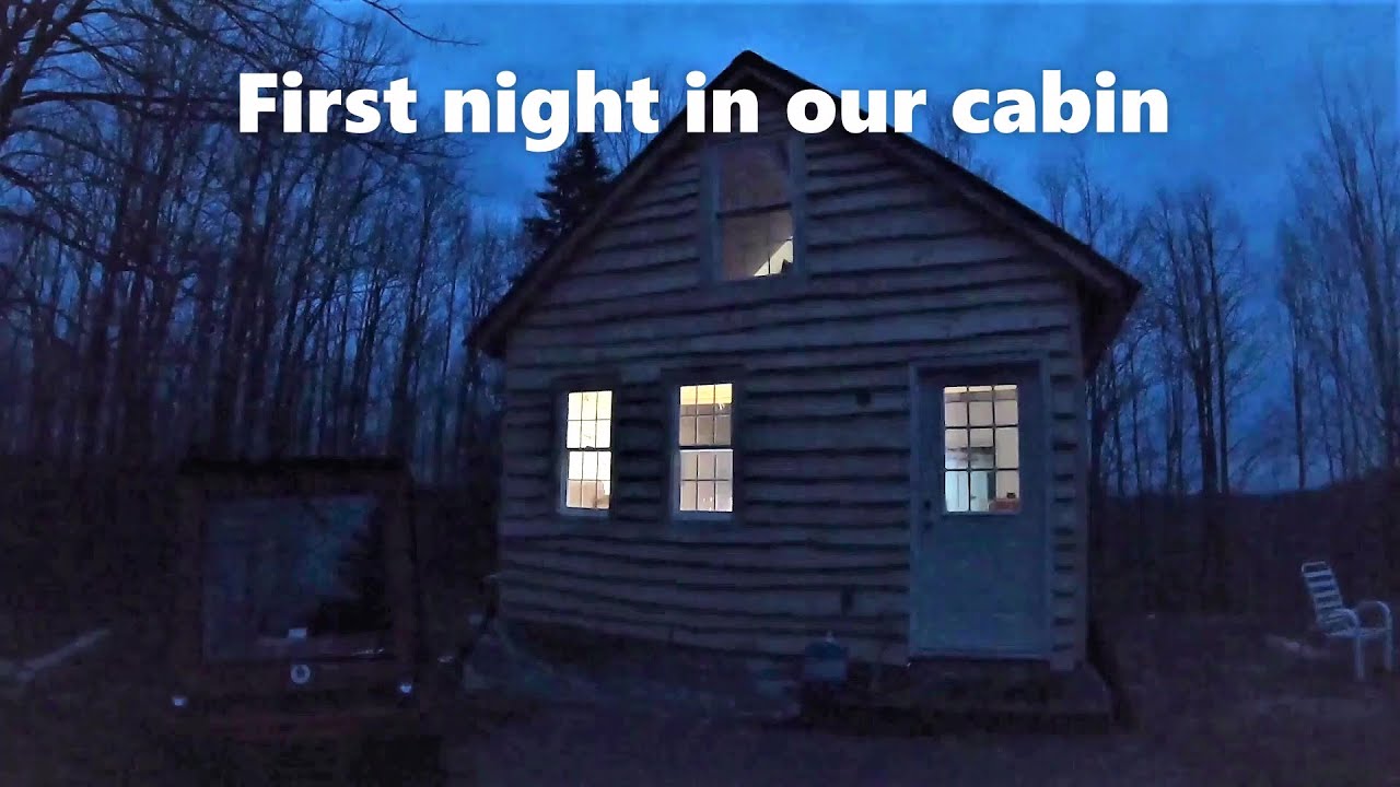 FIRST NIGHT IN THE OFF GRID CABIN!!! | We came, We built, We stayed the ...
