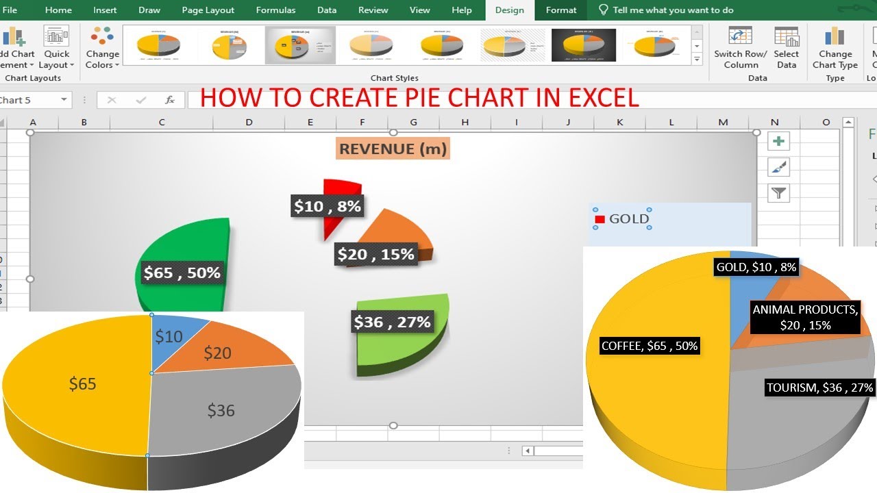 How To Create Pie Chart In Excel And Present Data Excel Eceltip Data Database Exceltrick 8196