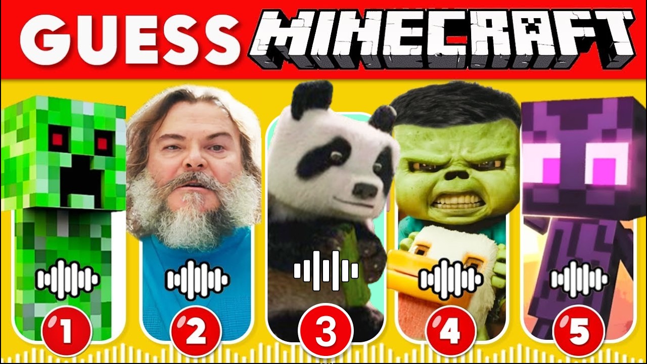 Guess Minecraft Characters by Voice & Illusions | Creeper, Enderman ...