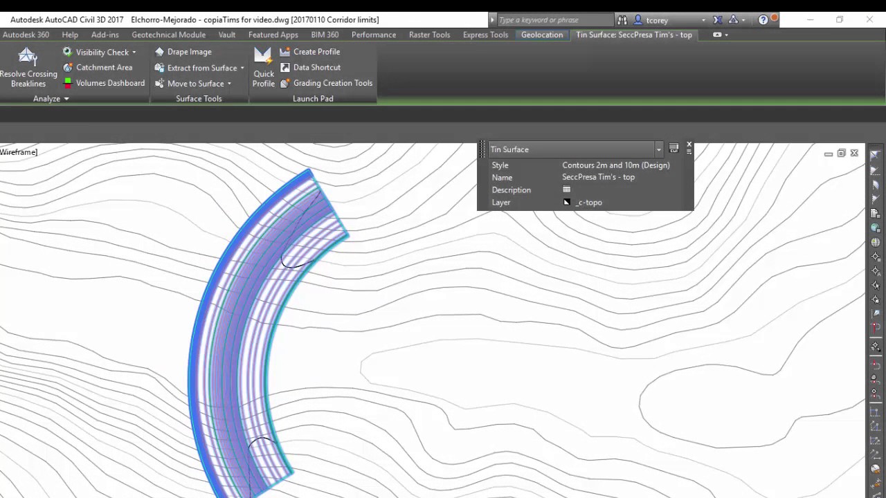 Using Matchline Contour as surface boundary - YouTube