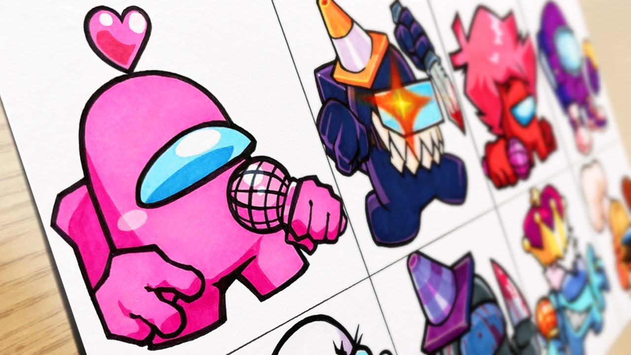 [Drawing FNF] IMPOSTOR V4 Full week / Drawing AMONG US - YouTube