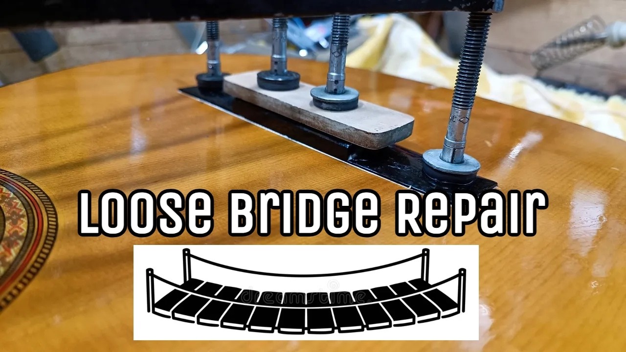 Guitar Lifted Bridge Repair - YouTube