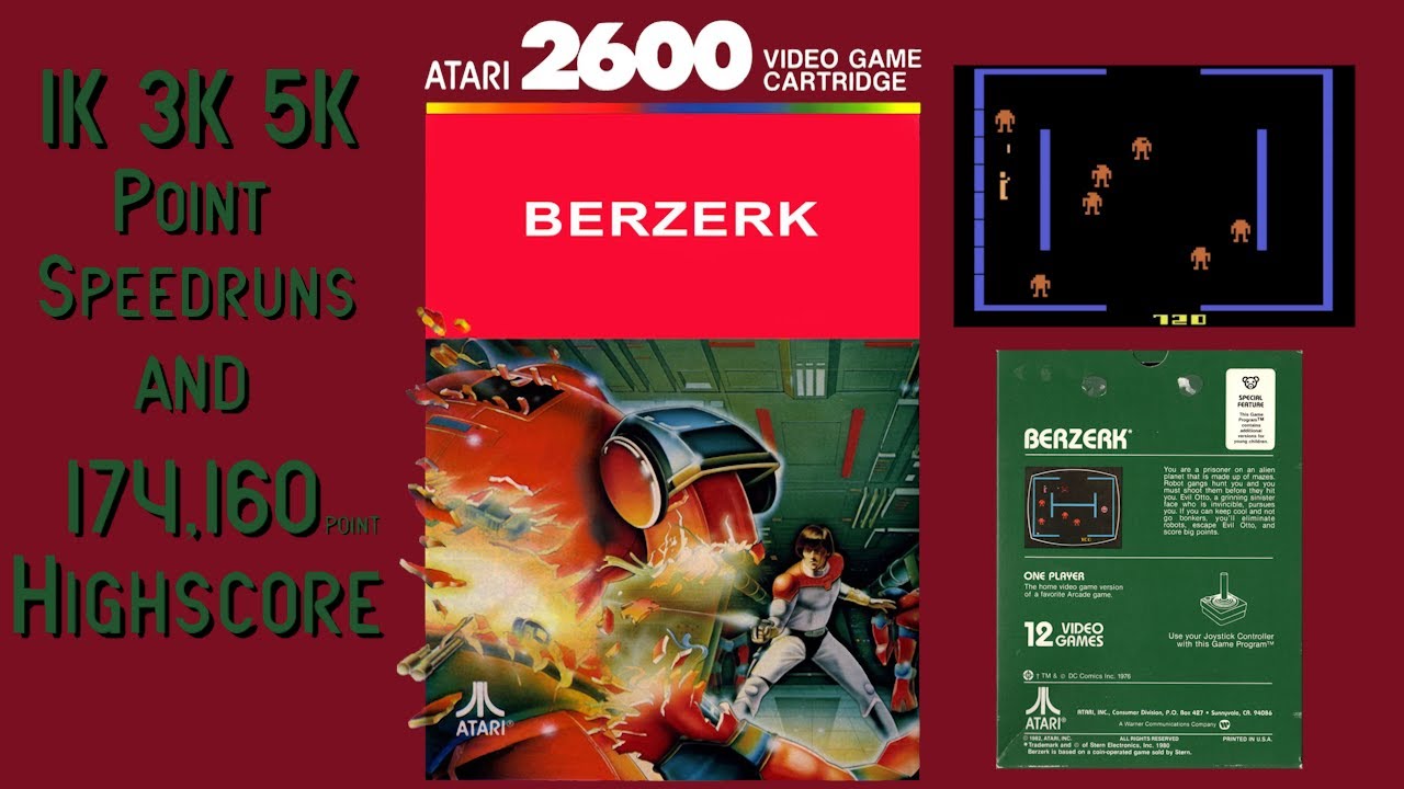 Atari 2600 (EMU) Berzerk 1k/3k/5k Point Speedrun WR's + 174,160 ...