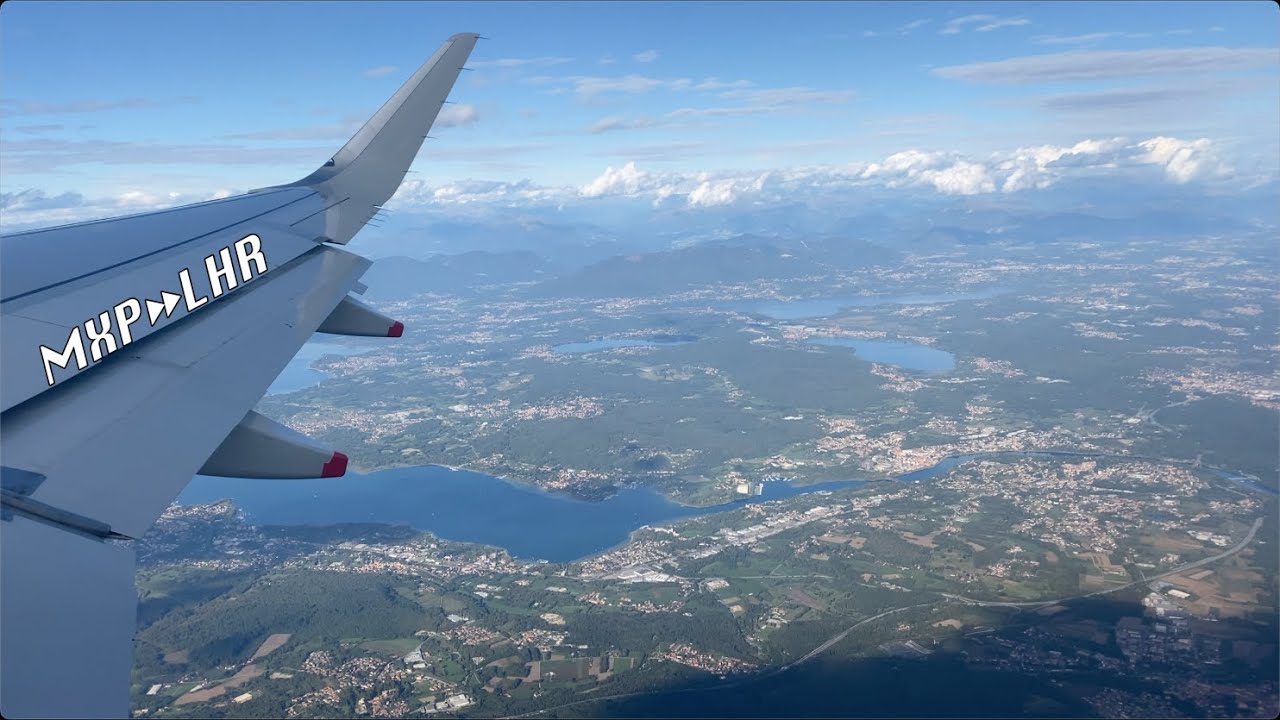 [4K] Window View from the Airplane from Milan to London - YouTube