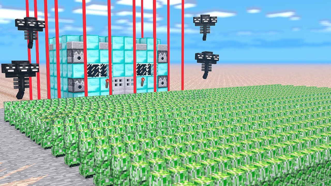 1000 MONSTER VS. WITHER BASE! - YouTube